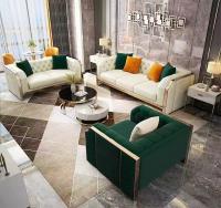 China Modern Design Home Decor Sectional Sofa Set Furniture Living Room Luxury Modular 3 2 1Seater Leather Sofa for sale