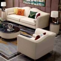 China Modern Villa Modular L Shape Living Room Sofa Set Home Furniture Leisure Corner Luxury Leather Sectional Sofa for sale