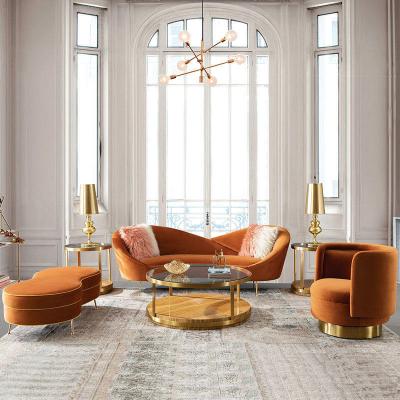China Modern Design 3 Seater Leisure Couch Living Room Sofa Set Sectional Home Furniture Luxury Lounge Velvet Fabric Sofa for sale