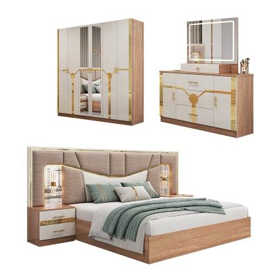 China Meuble De Chambre Modern Bedroom Furniture Set king Size Bed Wooden Frame Luxury Home Complete Turkish Furniture Bedroom Sets for sale