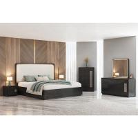 China Minimalist king Size Bed Luxury Bedroom Sets Hotel Apartment Wooden Frame Modern Bedroom Furniture Set with Dresser Side Cabinet for sale