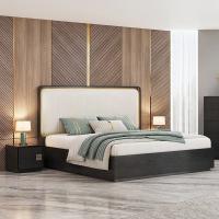 China Minimalist king Size Bed Luxury Bedroom Sets Hotel Apartment Wooden Frame Modern Bedroom Furniture Set with Dresser Side Cabinet for sale