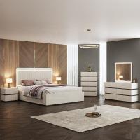 China Modern Luxury king Size Bedroom Sets Double Bed LED Headboard Hotel Home Master Room Complete Wooden Bedroom Furniture Set for sale