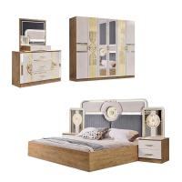 China Chambre a Coucher Complet Turkish Bedroom Sets Cheap Wholesale Master Room king Size Bed Wooden Modern Bedroom Furniture Set No reviews yet for sale