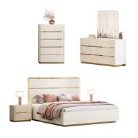China Light Luxury Places Meuble De Chambre Modern Complete Bedroom Sets Furniture Wooden Frame Double Luxury king Size Bed Room Set for sale