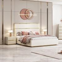 China Light Luxury Places Meuble De Chambre Modern Complete Bedroom Sets Furniture Wooden Frame Double Luxury king Size Bed Room Set for sale