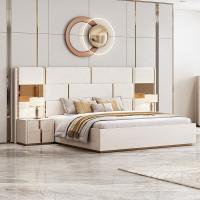 China New Design Luxury king Size Bed Double Modern Bedroom Furniture Set Wooden Bedroom Sets with Dressing Table Chest of Drawers for sale
