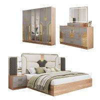 China Chambre a Coucher Complet Turkish Bedroom Sets king Size Bed Room Double Wooden Frame Cheap Luxury Modern Bedroom Furniture Set for sale