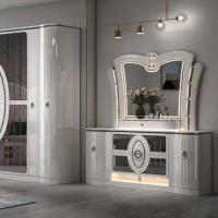 China Bulk Price Modern Luxury Bedroom Furniture Set king Size Bed Frame Master Room Complete Turkish Bedroom Sets with Led Lights for sale