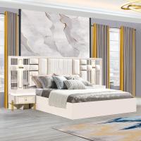 China Good Price Bedroom Furniture Sets Luxury Italian Bedroom Set Leather Headboard for sale