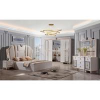 China Modern Velvet Cover Headback Room Wooden King Size Sets Bed Furniture Queen Beds Full Cabinet Bedroom Set for sale