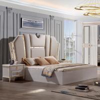 China Modern Velvet Cover Headback Room Wooden King Size Sets Bed Furniture Queen Beds Full Cabinet Bedroom Set for sale