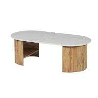 China Modern Dining Room Furniture Oval Wooden Dining Table Storage Base Nordic Home Restaurant Kitchen 6 Seater Dining Table for sale