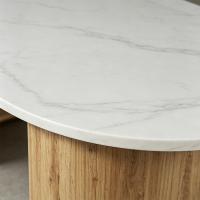 China Modern Dining Room Furniture Oval Wooden Dining Table Storage Base Nordic Home Restaurant Kitchen 6 Seater Dining Table for sale
