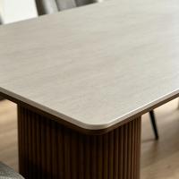 China Ensemble Salle Manger Complet Solid Wood Dining Table Stone Slate Top Dining Room Furniture 6 Seater Modern Wooden Dining Table for sale