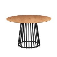 China Minimalist Style Rectangle Live Edge Dining Table Metal Base Dining Room Furniture Wooden Modern Dining Table Set 6 Seater for sale