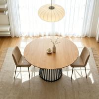 China Minimalist Style Rectangle Live Edge Dining Table Metal Base Dining Room Furniture Wooden Modern Dining Table Set 6 Seater for sale