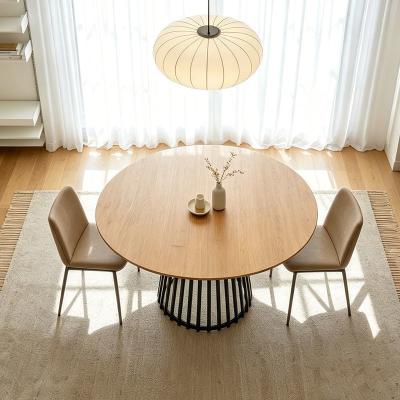 China Minimalist Style Rectangle Live Edge Dining Table Metal Base Dining Room Furniture Wooden Modern Dining Table Set 6 Seater for sale