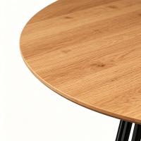 China Minimalist Style Rectangle Live Edge Dining Table Metal Base Dining Room Furniture Wooden Modern Dining Table Set 6 Seater for sale