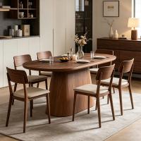 China Salle Manger Complet 6 Places Modern Dining Room Furniture Oval Wooden Dining Table 6 Seater Home Restaurant Dining Table Set for sale