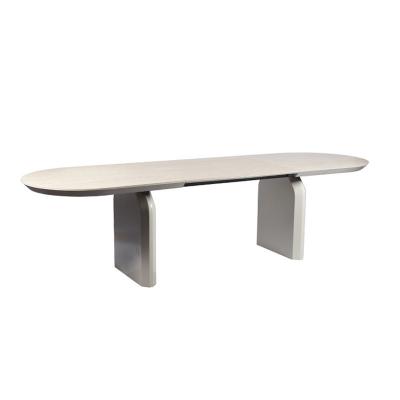 China Foshan Wholesale Wooden Luxury Extendable Dining Table Adjustable Convertible Dining Room Furniture Home Folding Dining Table for sale