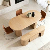 China Nordic Modern Extendable Dining Table Foldable Top Wooden Dining Room Furniture Minimalist Solid Wood Folding Dining Table Set for sale