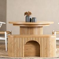 China Nordic Modern Extendable Dining Table Foldable Top Wooden Dining Room Furniture Minimalist Solid Wood Folding Dining Table Set for sale