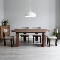 China Modern Wooden Folding Expandable Dining Table Dining Room Furniture Nordic Home Restaurant Luxury Extendable Dining Table Set for sale