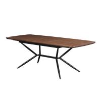 China Wholesale Minimalist Rectangle Dining Table Dining Room Furniture Metal Frame Kitchen Table Live Edge Wooden Modern Dining Table for sale