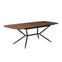 China Wholesale Minimalist Rectangle Dining Table Dining Room Furniture Metal Frame Kitchen Table Live Edge Wooden Modern Dining Table for sale