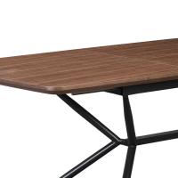 China Wholesale Minimalist Rectangle Dining Table Dining Room Furniture Metal Frame Kitchen Table Live Edge Wooden Modern Dining Table for sale