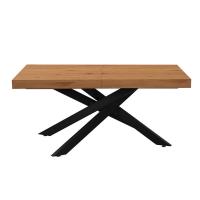 China Cheap Modern Rectangle Folding Dining Table Metal Base Dining Room Furniture Simple Foldable Wooden Top Extendable Dining Table for sale