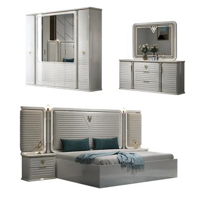 China New Design Complete Modern Bedroom Sets 5 Pieces Double Double Wooden Frame Full Modern Luxury king Size Bedroom Furniture Set for sale