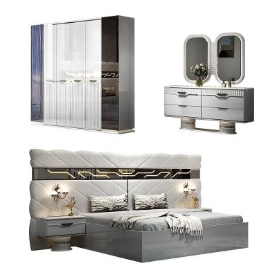 China New Design Complete Modern Bedroom Sets 5 Pieces Double Double Wooden Frame Full Modern Luxury king Size Bedroom Furniture Set for sale