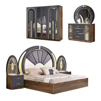 China Turkish Style Bedroom Sets Luxury king Size Bed Home Master Room Wooden Frame Contemporary Complete Modern Bedroom Furniture Set for sale