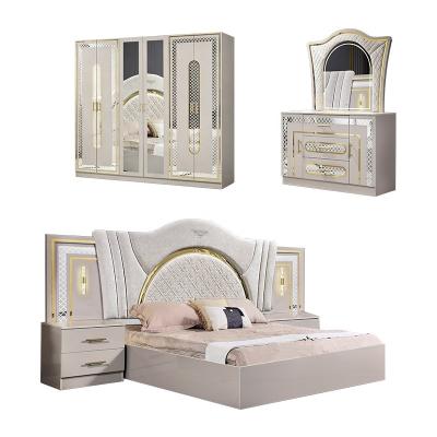 China Chambre a Coucher Complet Lit Deux Places Bedroom Sets king Size Bed Room Suite Wooden Frame Modern Luxury Bedroom Furniture Set for sale