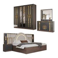 China Cheap Wholesale Modern Bedroom Furniture Set Complete king Size Bed Room Suite Wooden Frame Home Luxury Turkish Bedroom Sets for sale
