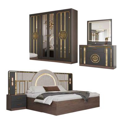 China Cheap Wholesale Modern Bedroom Furniture Set Complete king Size Bed Room Suite Wooden Frame Home Luxury Turkish Bedroom Sets for sale