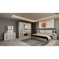 China Wholesale Modern Design Double Leather King Bed Wardrobe Dresser Full Set Home Wooden Queen Size Luxury Furniture Bedroom Sets for sale