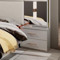 China Wholesale Modern Design Double Leather King Bed Wardrobe Dresser Full Set Home Wooden Queen Size Luxury Furniture Bedroom Sets for sale