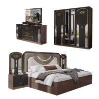 China Wholesale Turkish Modern Bedroom Furniture Set Complete 5 Pieces king Size Bed Room Wooden Frame Home Furniture Bedroom Sets for sale