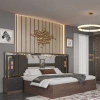 China Luxury Wooden Bedroom Furniture Set king Size Bed Frame Home Room Suite Full Modern Bedroom Sets with Wardrobe Dressing Table for sale