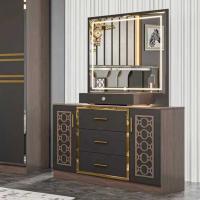 China Luxury Wooden Bedroom Furniture Set king Size Bed Frame Home Room Suite Full Modern Bedroom Sets with Wardrobe Dressing Table for sale