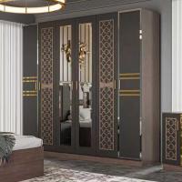 China Luxury Wooden Bedroom Furniture Set king Size Bed Frame Home Room Suite Full Modern Bedroom Sets with Wardrobe Dressing Table for sale