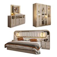 China High Gloss Royal Luxury Complete Bedroom Sets king Size Bed Room 5 Pieces Wooden Frame Turkish Modern Bedroom Furniture Set for sale