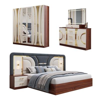 China Cheap Wholesale Turkish Bedroom Furniture Set Wooden Frame king Size Bed Room Suite Home Master Room Luxury Modern Bedroom Sets for sale