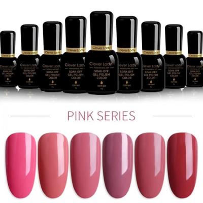 China 6 Colors Pink Full Cover Soak Off Non Toxic Nail Polish for sale