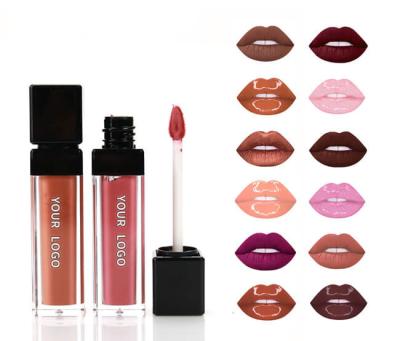 China 12 Colors Matte Glitter Lip Gloss Set , 8ml Waterproof Lip Gloss for sale