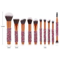 China Rose Golden Shining 10pcs Eye And Face Brush Set for sale