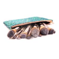 China Eco Friendly Champagne Handle Synthetic Makeup Brushes Set for sale